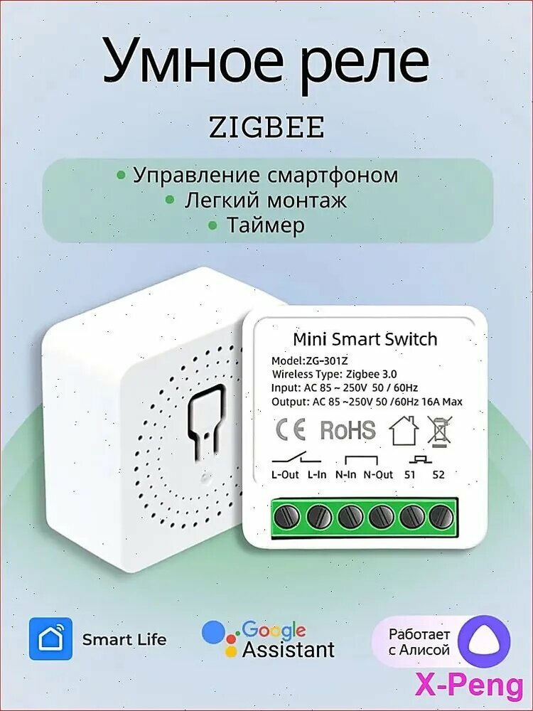 Умное реле Zigbee