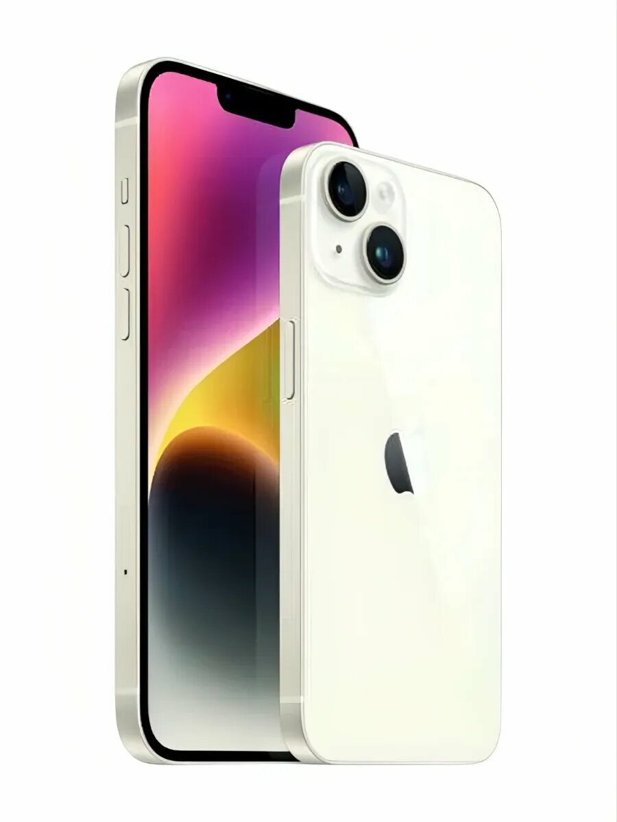 Смартфон Apple iPhone 14 128 ГБ, мощный процессор A15, камера pro ночью, экран OLED 6.1", белый（white）
