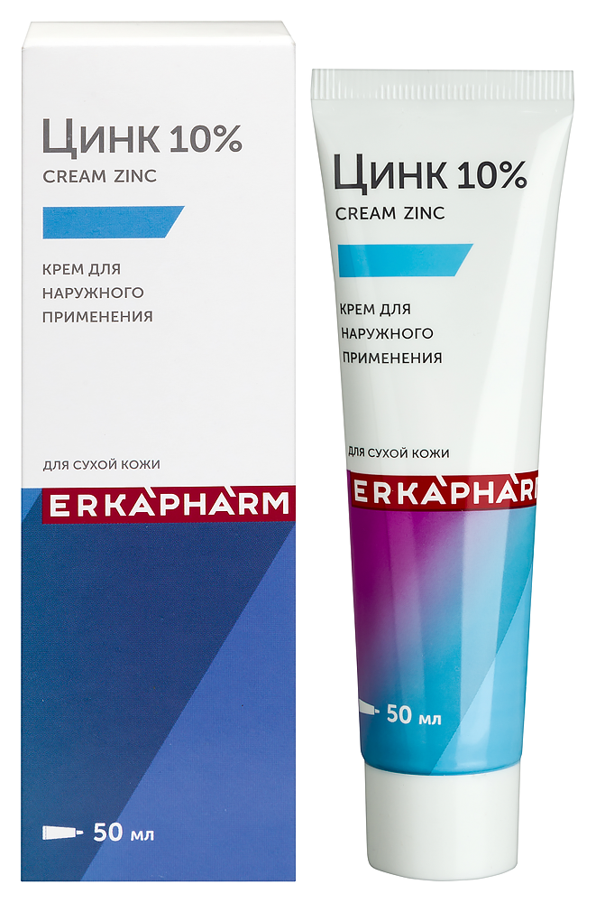 ERKAPHARM крем для тела для сухой кожи ZINK (цинк) 50МЛ