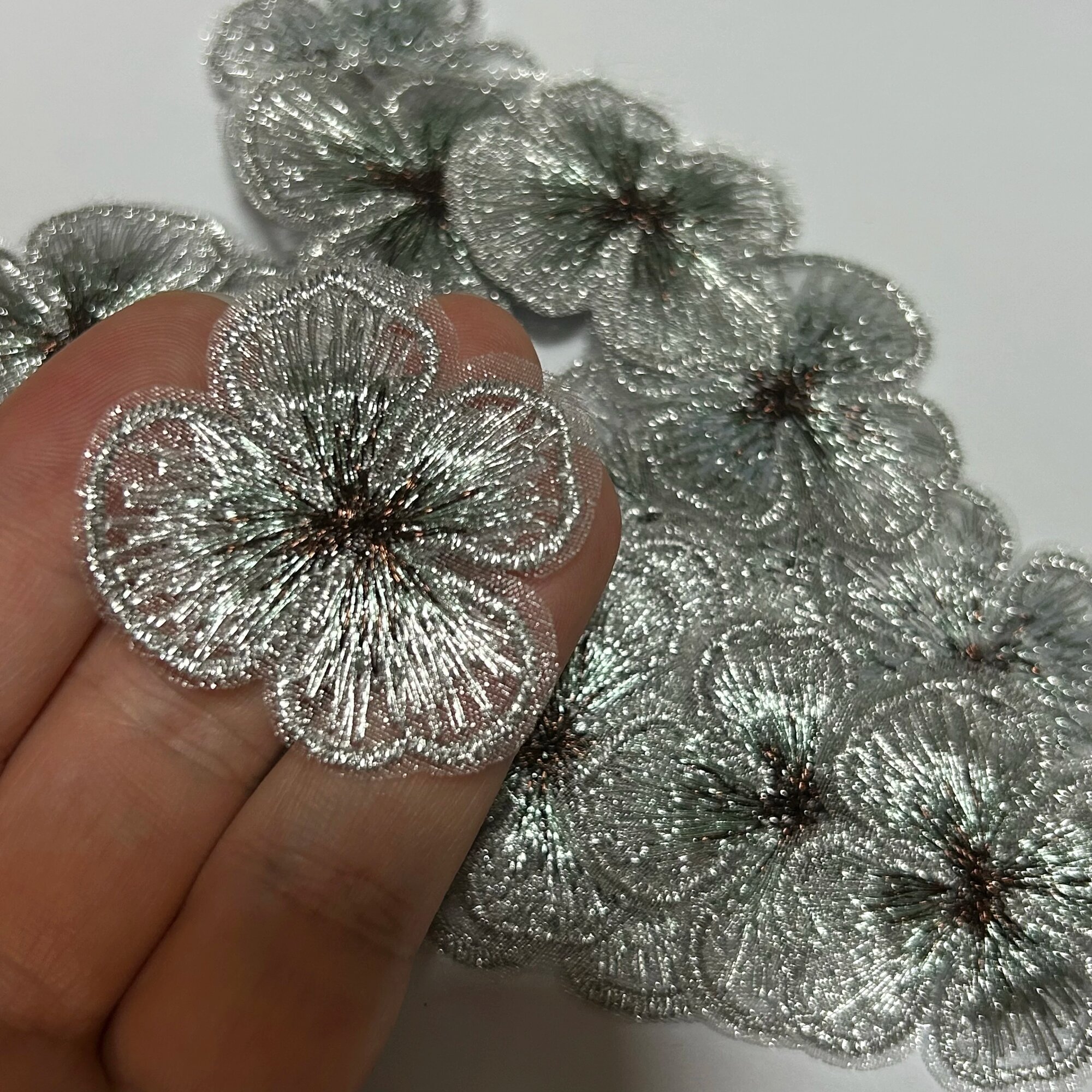 Серебряные цветы для вышивки, 10-5Pcs