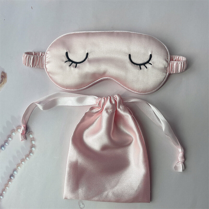 Маска для глаз Spot, детская, с ресницами, имитация шелка, розовая