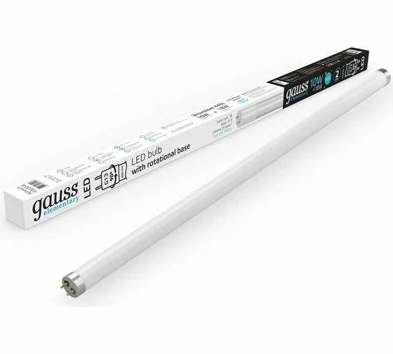 Лампа Gauss Elementary T8 10W 780lm 4000K G13 600mm стекло поворотная LED