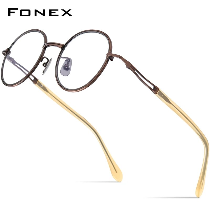 FONEX круглые очки коричневые унисекс