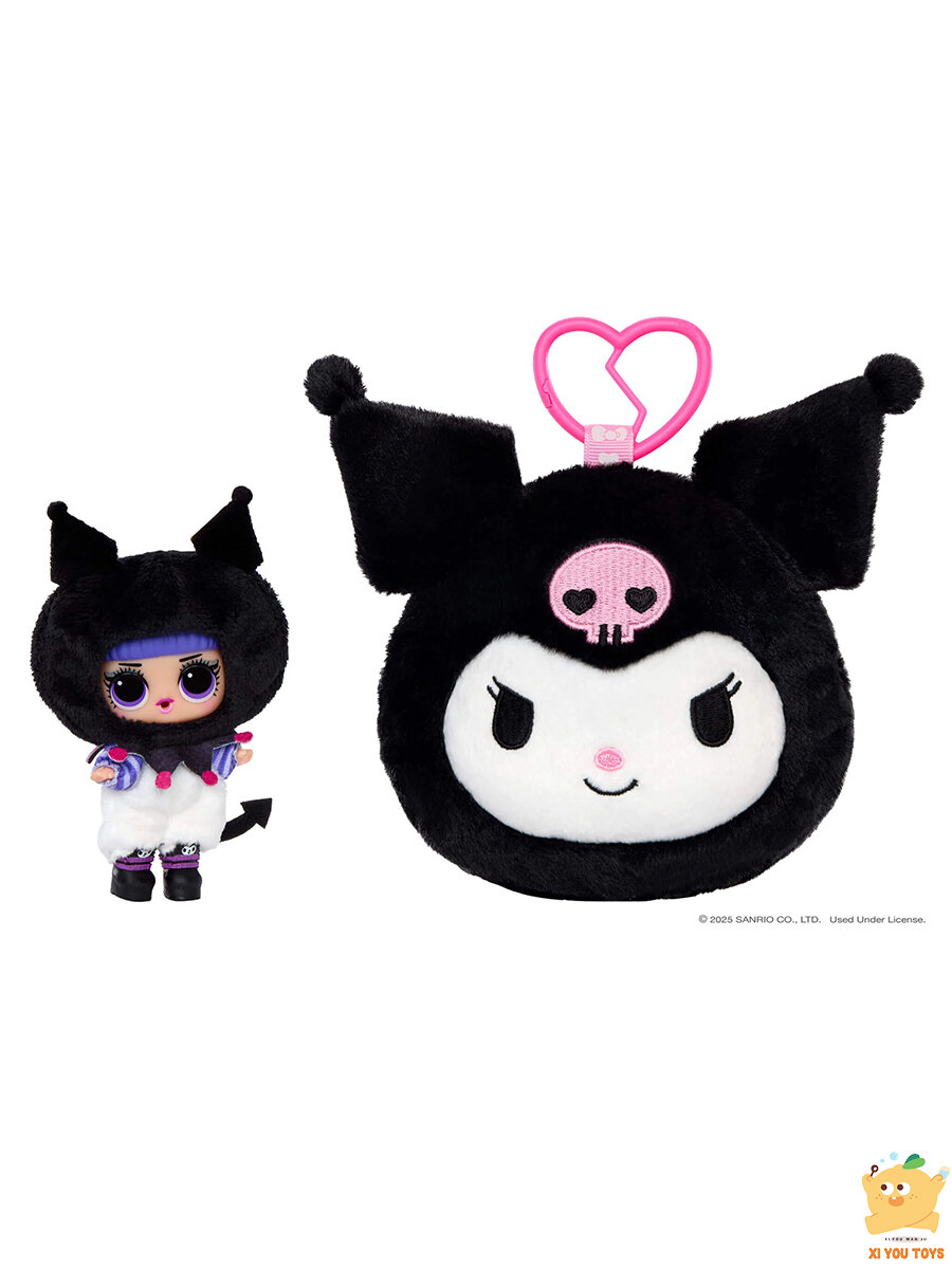 L.O.L. Surprise! Loves Hello Kitty Reversible Plush Surprise / Сюрприз от ЛОЛ Обожает Реверсивный Плюшевый Сюрприз Hello Kitty С Подходящим ЛОЛ Карапузом И Брелоком Для Ключей