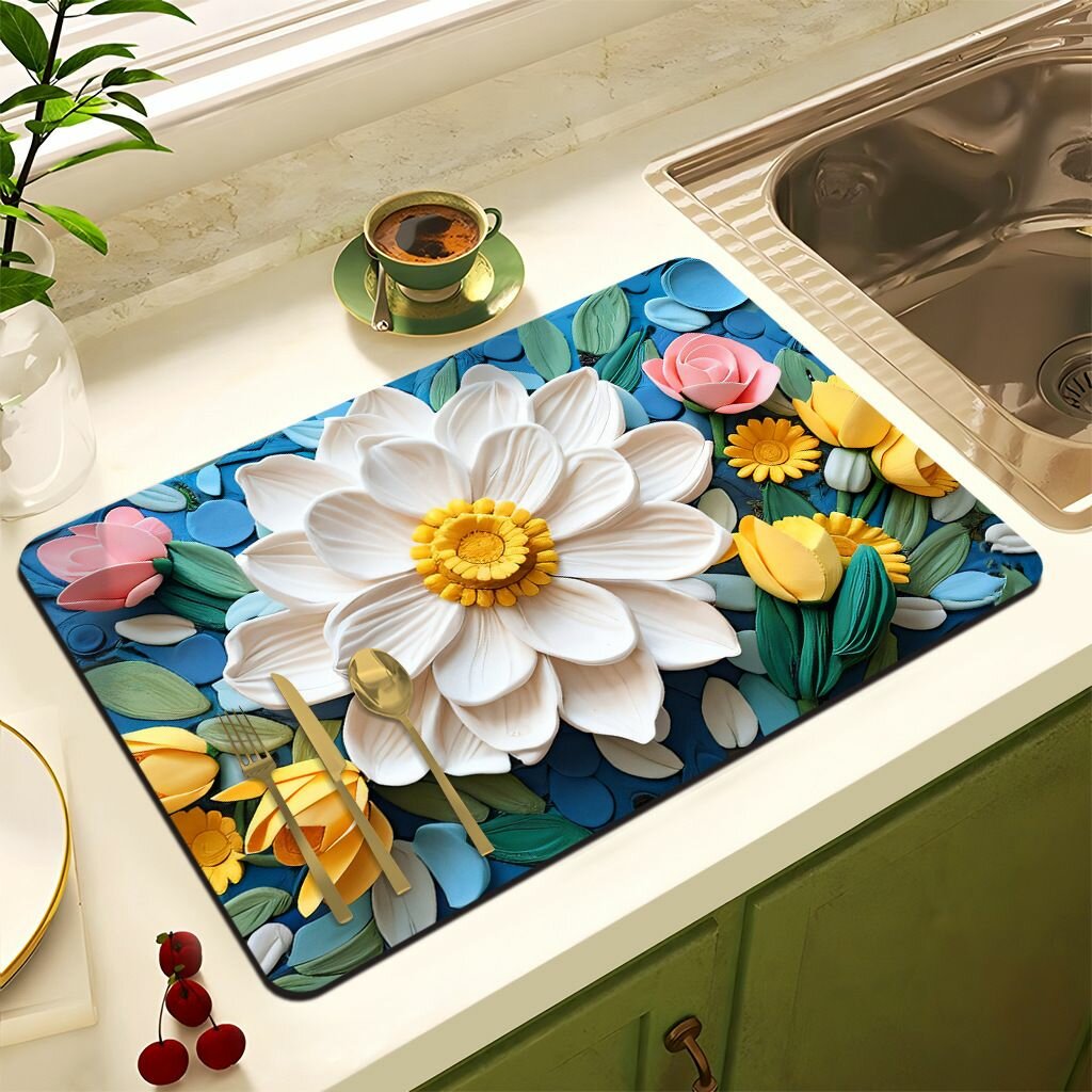 Коврик для сушки посуды, 40 см х 30 см, 1 штСушилка для посуды 2