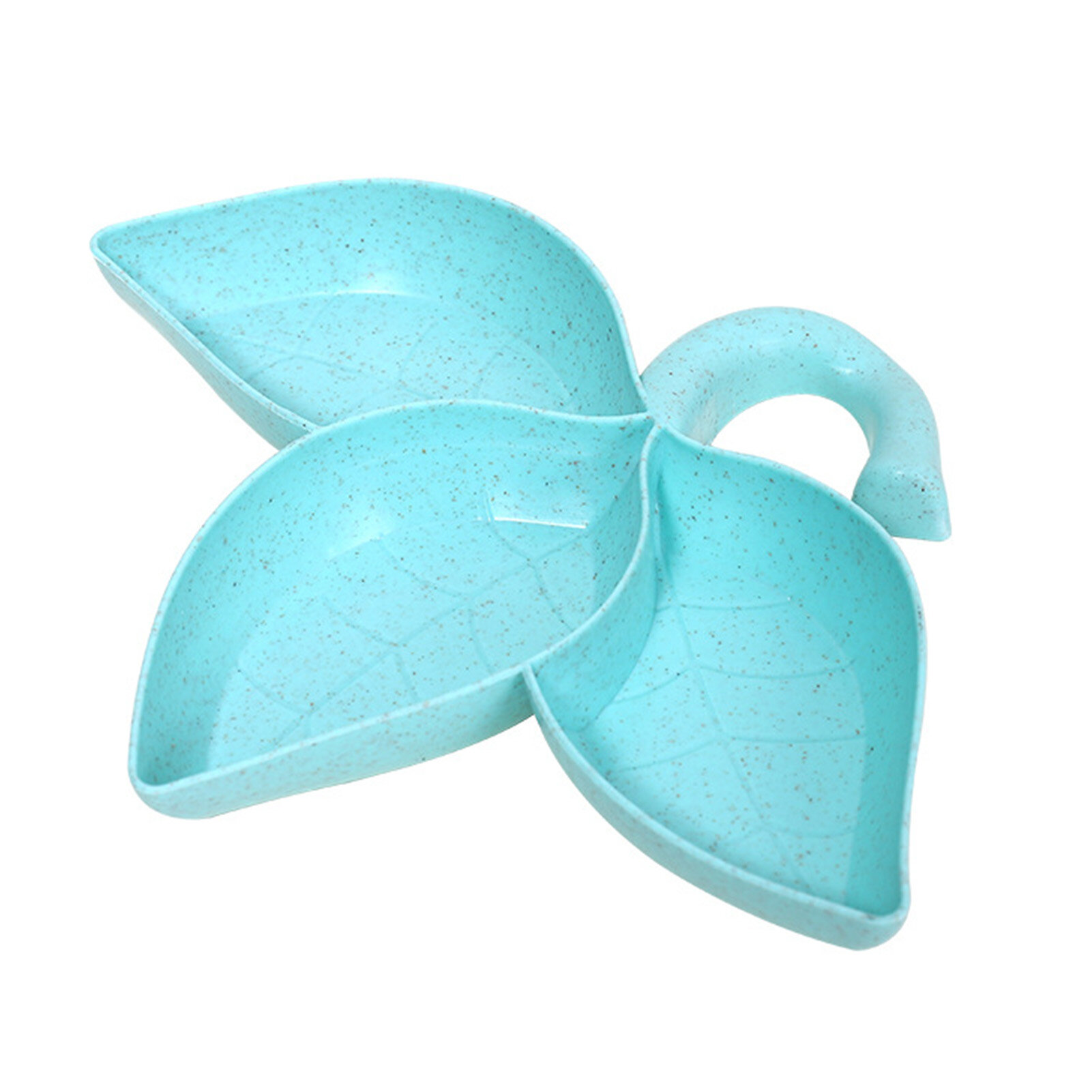 Блюдо для соуса для макания в форме листа, 3 отделения, разделенный контейнер для макания, держатель для закусок Миски для соуса, зеленые