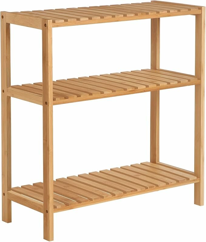 Этажерка из бамбука универсальная SONGMICS 3 полки, 60 x 26 x 66 см, цвет бамбук BCB33Y