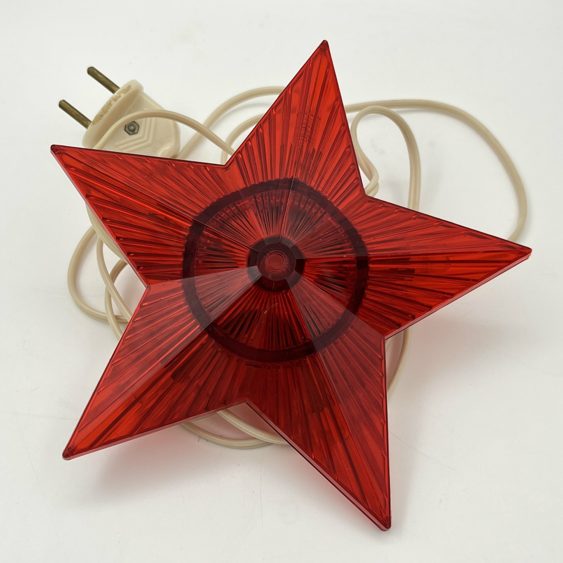 Ёлочная игрушка (навершие) "Звезда", пластик, СССР, 1960-1980 гг.