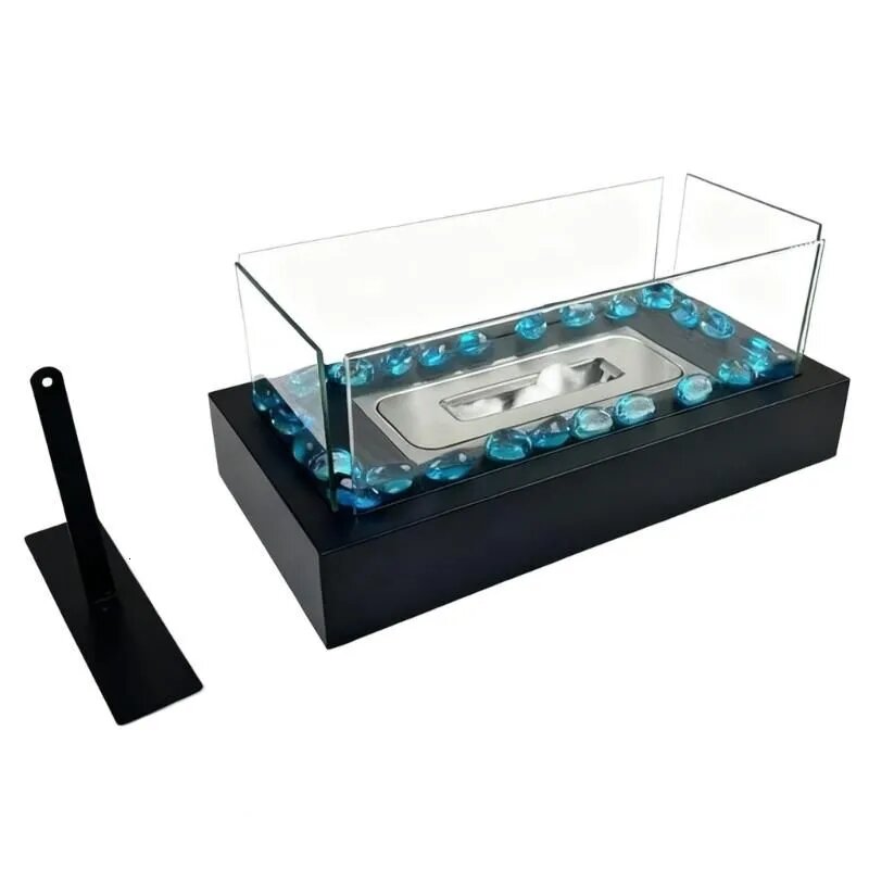 Печь-камин настольная черного цвета для дома и дачи