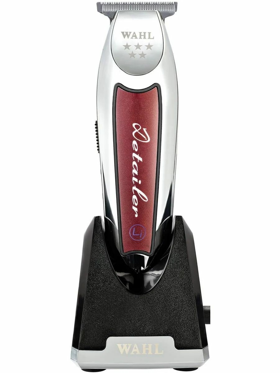 Триммер электрический Wahl Cordless Detailer Li 08171-016 профессиональный, 3 насадки, время работы до 100 минут, питание от аккумулятора и от сети, красный