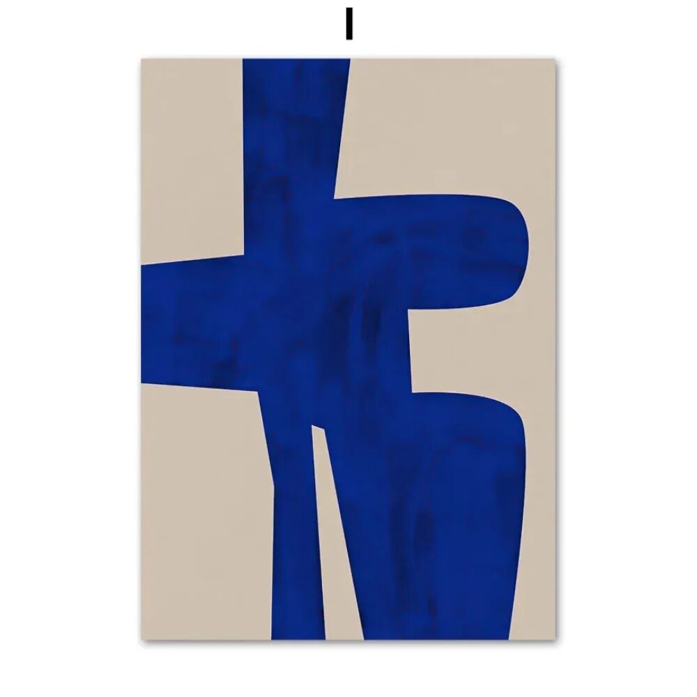 Абстрактная живопись на холсте "Геометрический цветок" Синий, 5, 20x30cm no frame