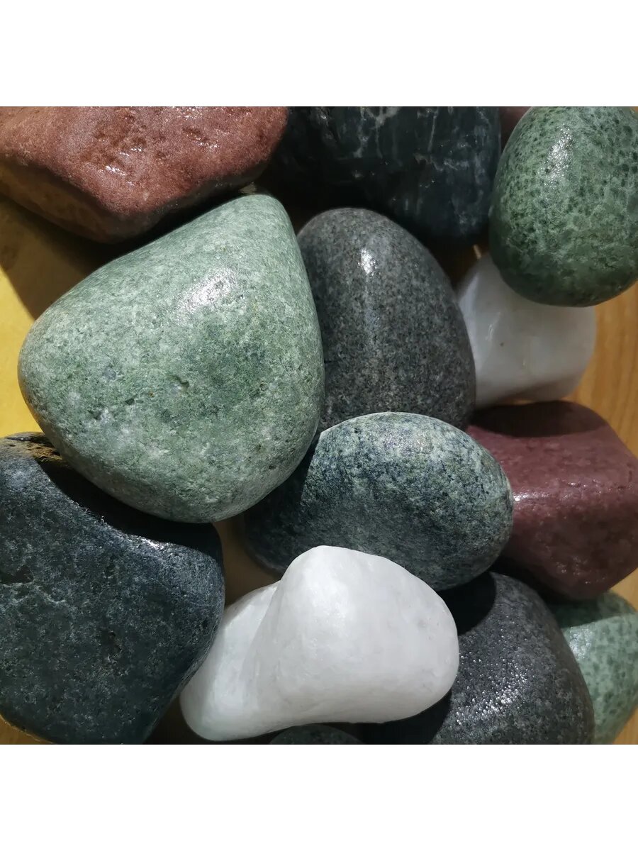 Камень для бани Микс галтованный, шлифованный 8-12 см 10 кг