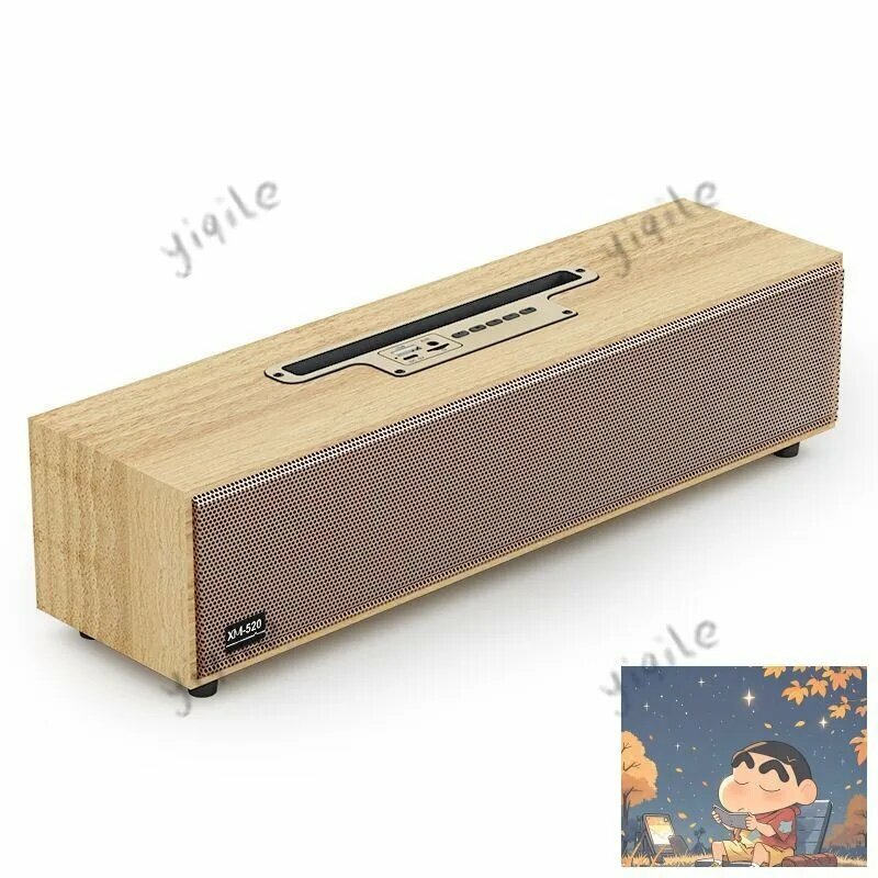 Ретро-деревянная bluetooth-колонка с двумя динамиками и мощными басами