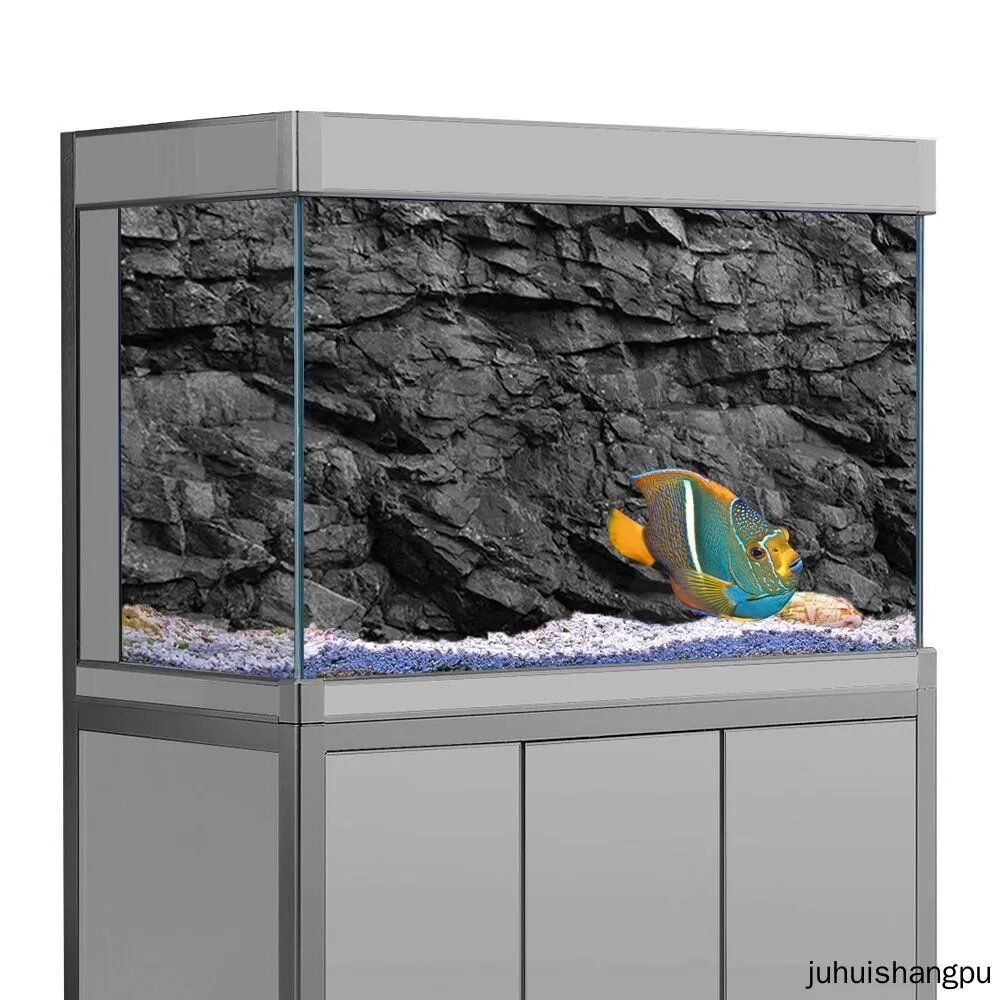 Фон для аквариума Декорации , черная каменная скала 50x100см