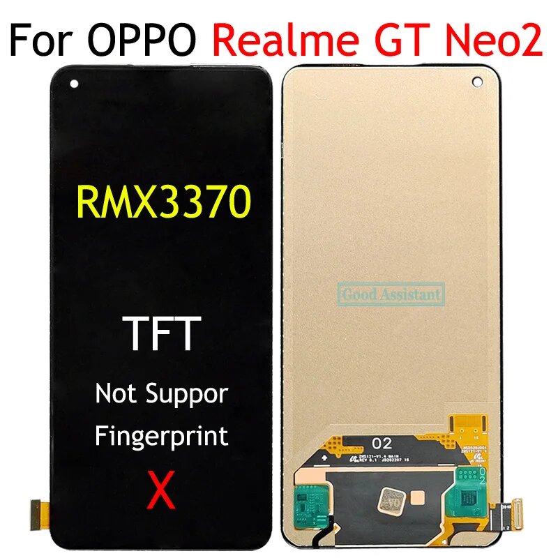 TFT черный 6,62-дюймовый ЖК-дисплей для OPPO Realme GT Neo2 RMX3370, сенсорный экран, дигитайзер в сборе, замена без отпечатков пальцев
