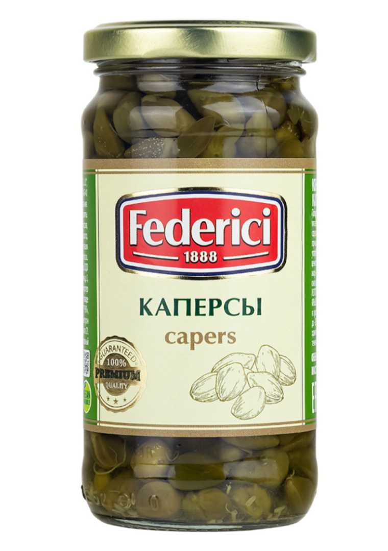 Каперсы Federici Capers маринованные, бутоны, отборные, 230 г