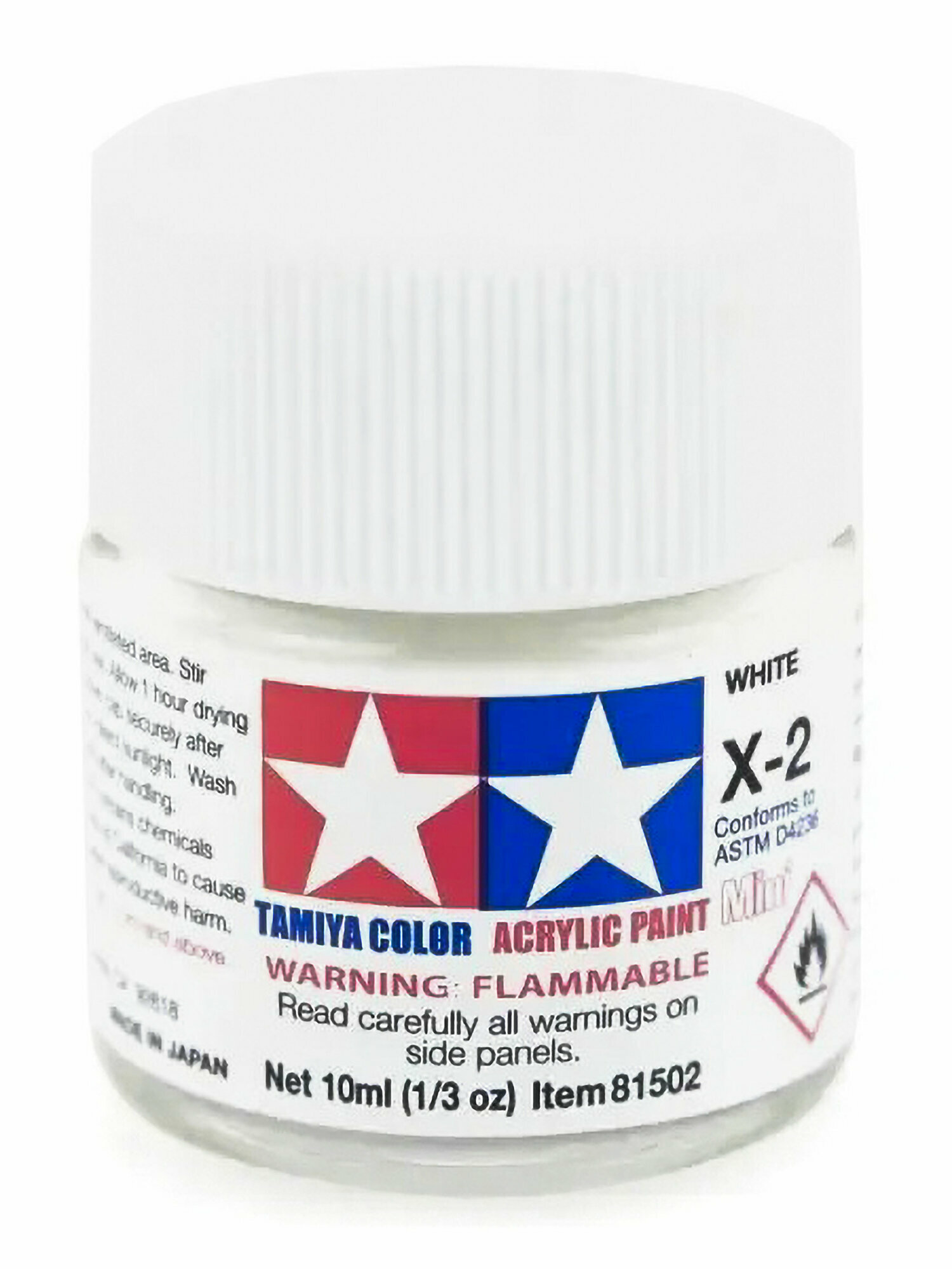 Краска акриловая Tamiya Color X-2 White 81502 белая глянцевая, 10 мл