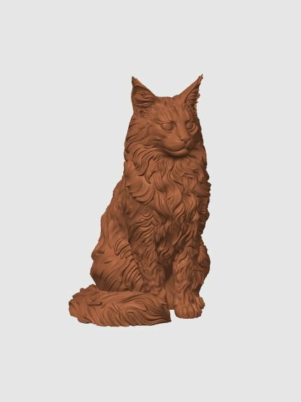 Эксклюзив! Ростовая статуэтка кошки - Мейн-кун (10 см, коричневый металлик) - Милый друг, подарок, талисман