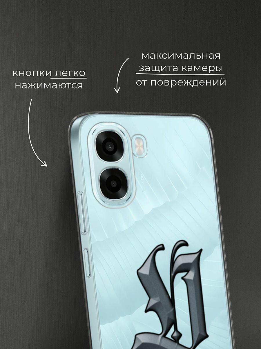 Чехол на Oppo A6x / Оппо A6x с принтом Буква D готик, прозрачный — фото 1
