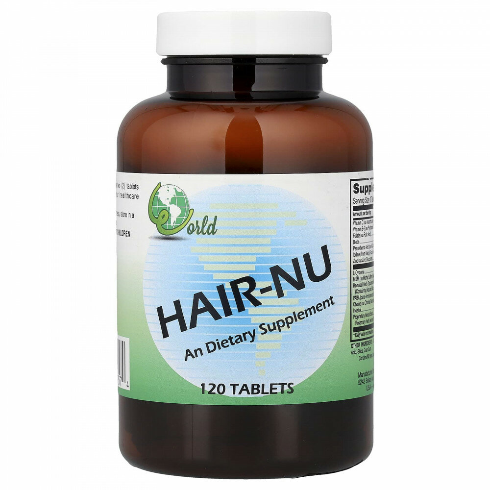 World Organic, HAIR-NU`` 120 таблеток