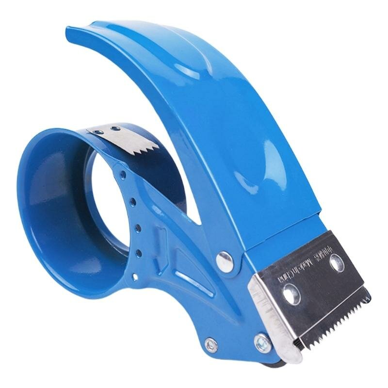 Диспенсер для упаковочной ленты, 5 см синего цвета с защитой от s