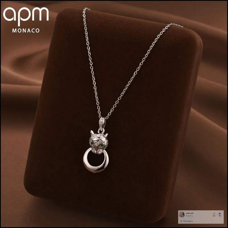 Колье, фианит, стекло