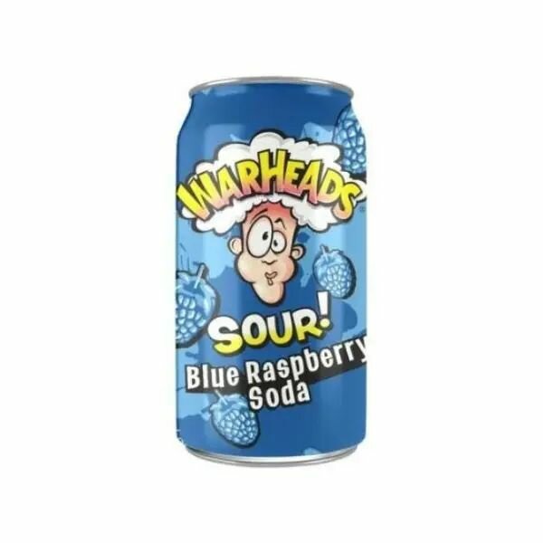 Газированный напиток WarHeads Sour Blue Raspberry Soda 355мл