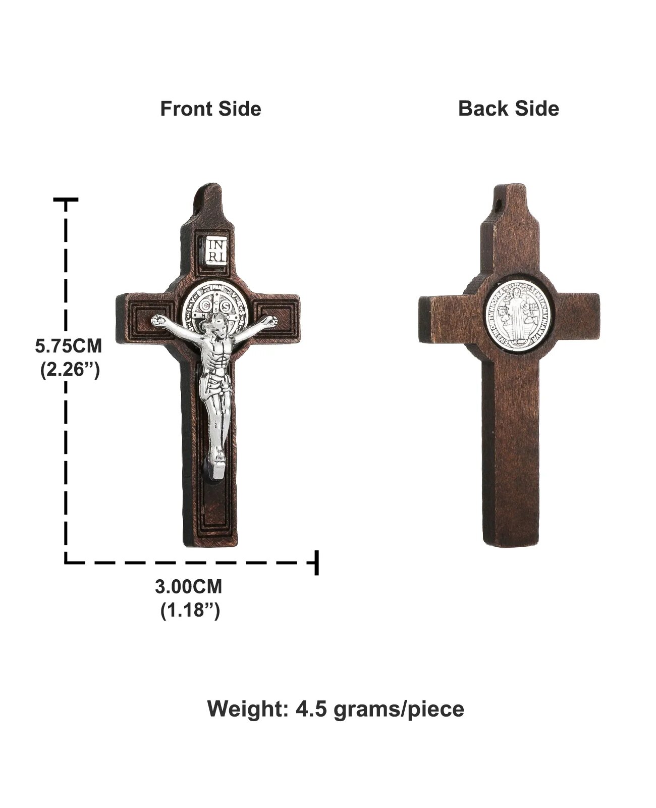Diyalo 5 шт./лот деревянный экзорцизм Святого Бенедикта распятие крест кулон для C-dark coffee 5pcs
