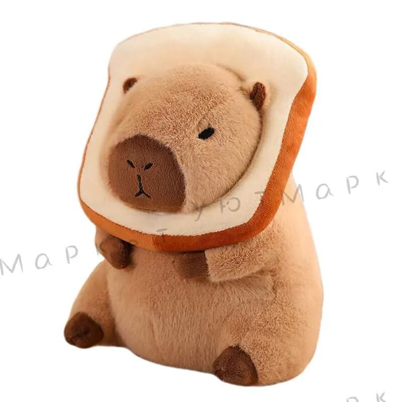 Мягкая игрушка Капибара с хлебом / Capybara with Bread 30 см плюш для детей