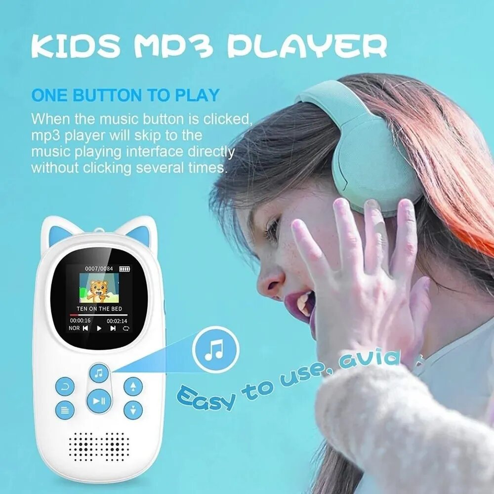 MP3-плеер для детей с функцией блокировки, 32 ГБ встроенной памяти, желтый — фото 1
