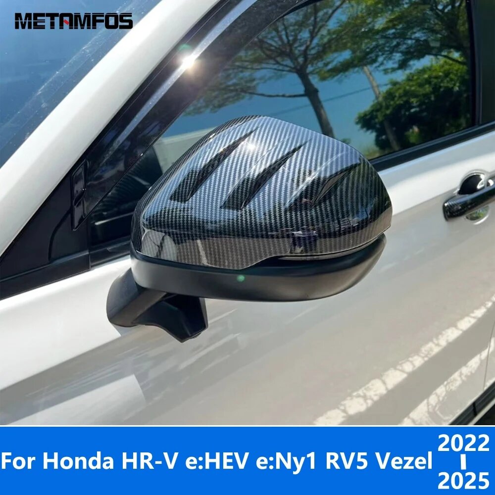 Для Honda HR-V e: HEV e: Ny1 RV5 Vezel 2022-2024 2025, углеродное волокно, крышка зеркала заднего вида, накладка, аксессуары, Стайлинг автомобиля