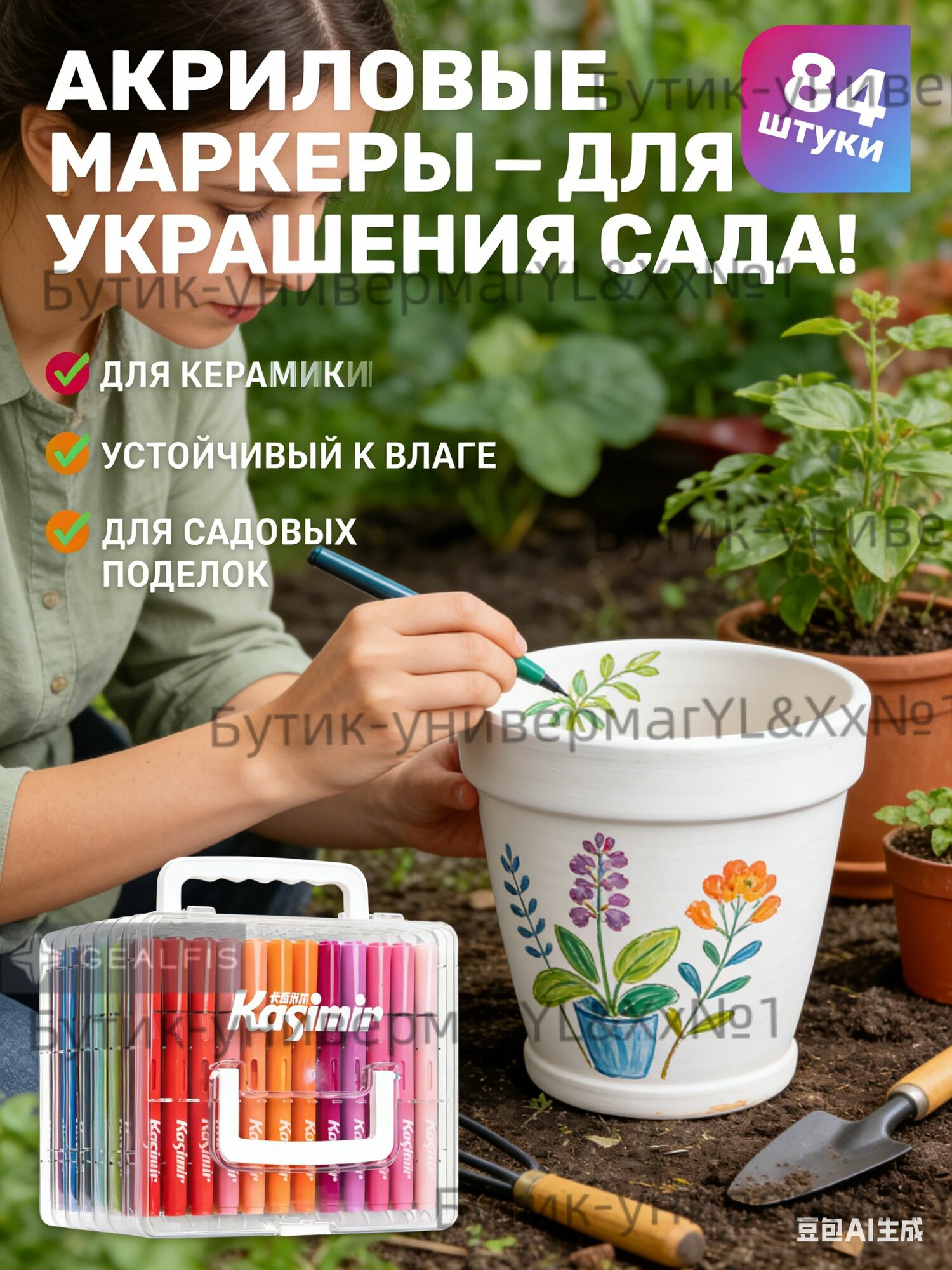 Набор маркеров Акриловый, толщина: 1 мм, 84 шт. для граффити, для декорирования