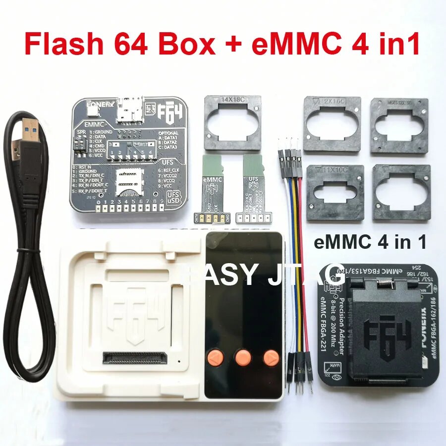 Адаптер F64 Flash 64 Lite Box + eMMC 4 в 1 с разъемом BGA