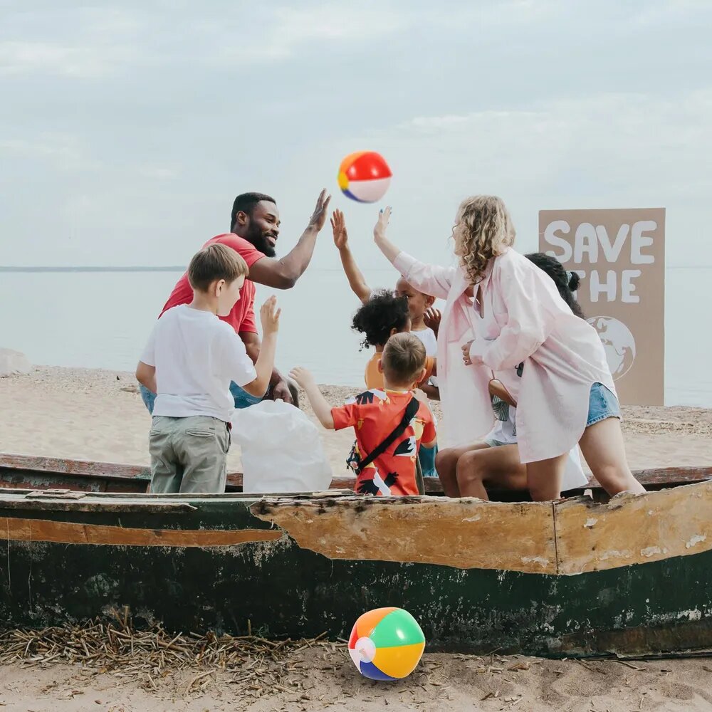 Колоритный пляжный мяч объемом 30 см, идеален для игр на открытом воздухе, комплект 4 шт