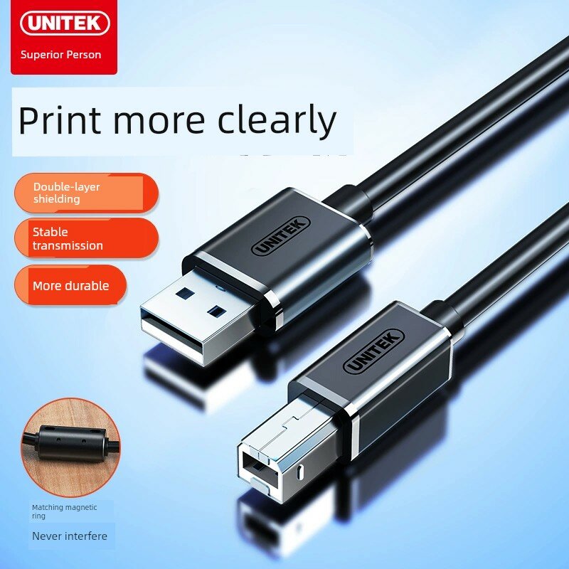 1 м никелированный USB-кабель A к B для принтера, высококачественный разъем для принтеров Canon HP Epson