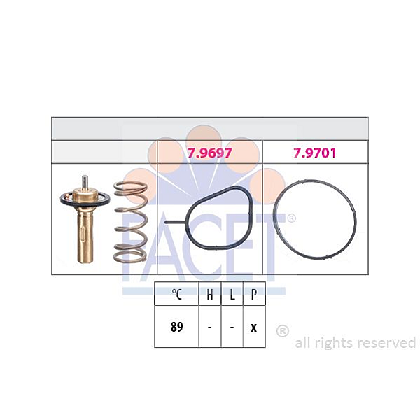 FACET 7.8826 термостат (голый) Ford (Форд) c-max / Focus (Фокус) III / Volvo (Вольво) s60 / s80 10-