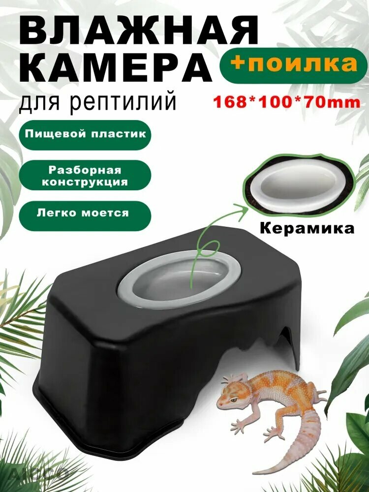 Влажная камера для рептилий /укрытие для рептилий, декор для террариума
