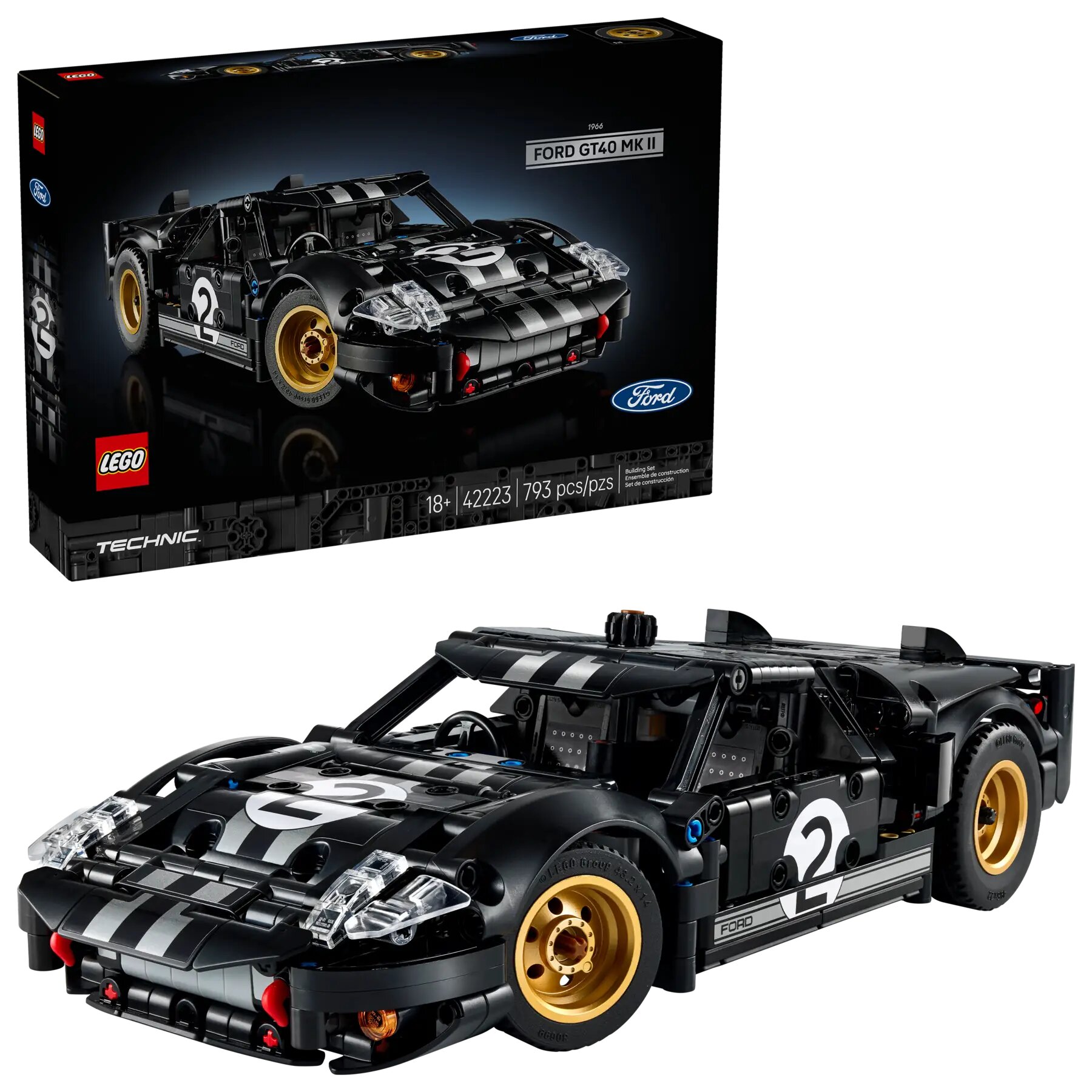 Конструктор LEGO Technic 42223 Ford GT40 MKII 1966, 793 дет.