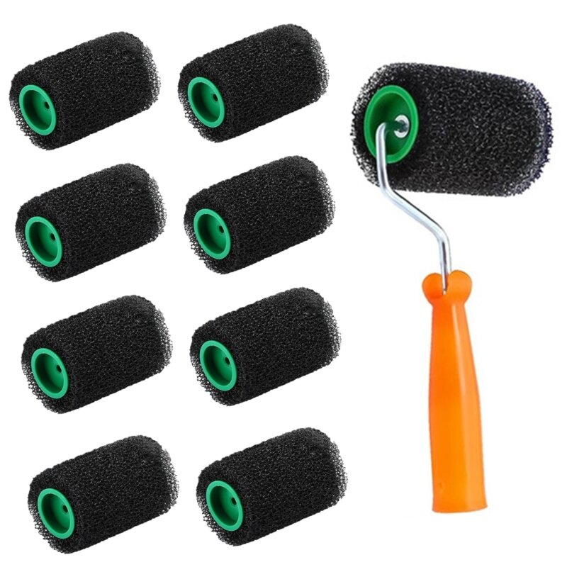 Набор Малярных Валиков 9шт Включает В Себя 4-дюймовые Составные Валики для Гипсокартона и Рамку, Портативный Аксессуар для Стен и Потолков