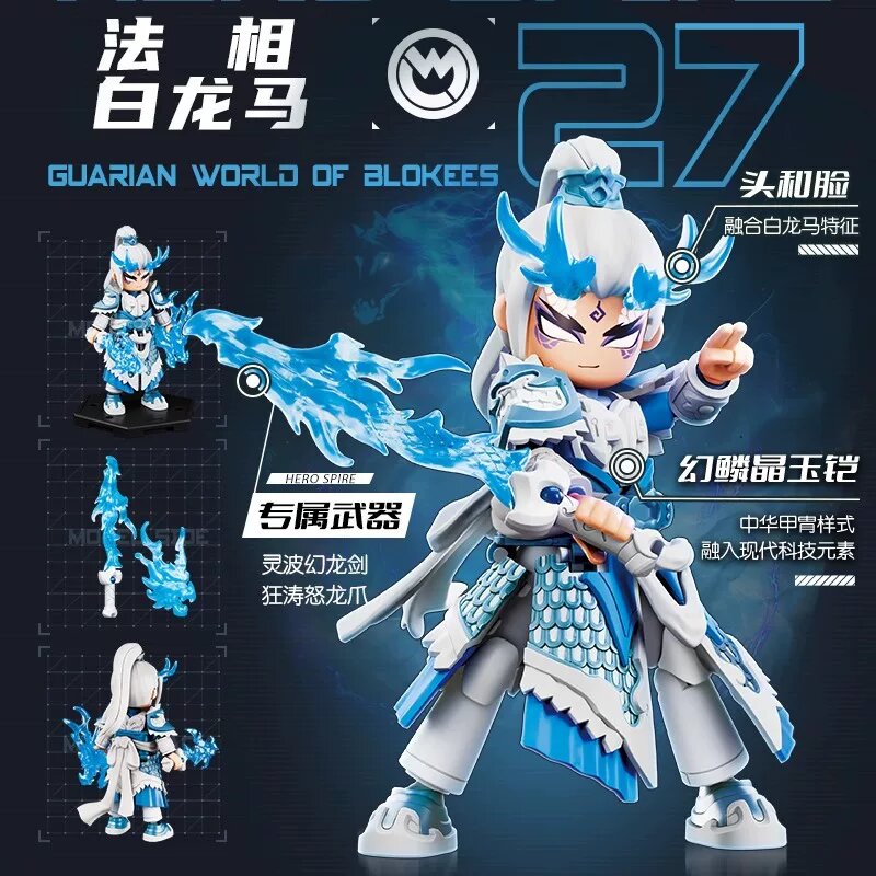 Сборная фигурка White Dragon Horse Dharma Armor Classic Edition для детей, 120-150 деталей, коллекционная игрушка