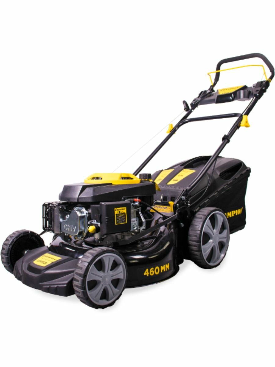 Газонокосилка бензиновая роторная Champion LM4622, 146 см3, ширина 46 см, 60 л, черная/желтая