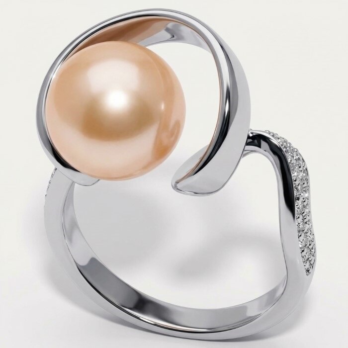 Кольцо, серебро, 925 проба, фианит, кристаллы Swarovski