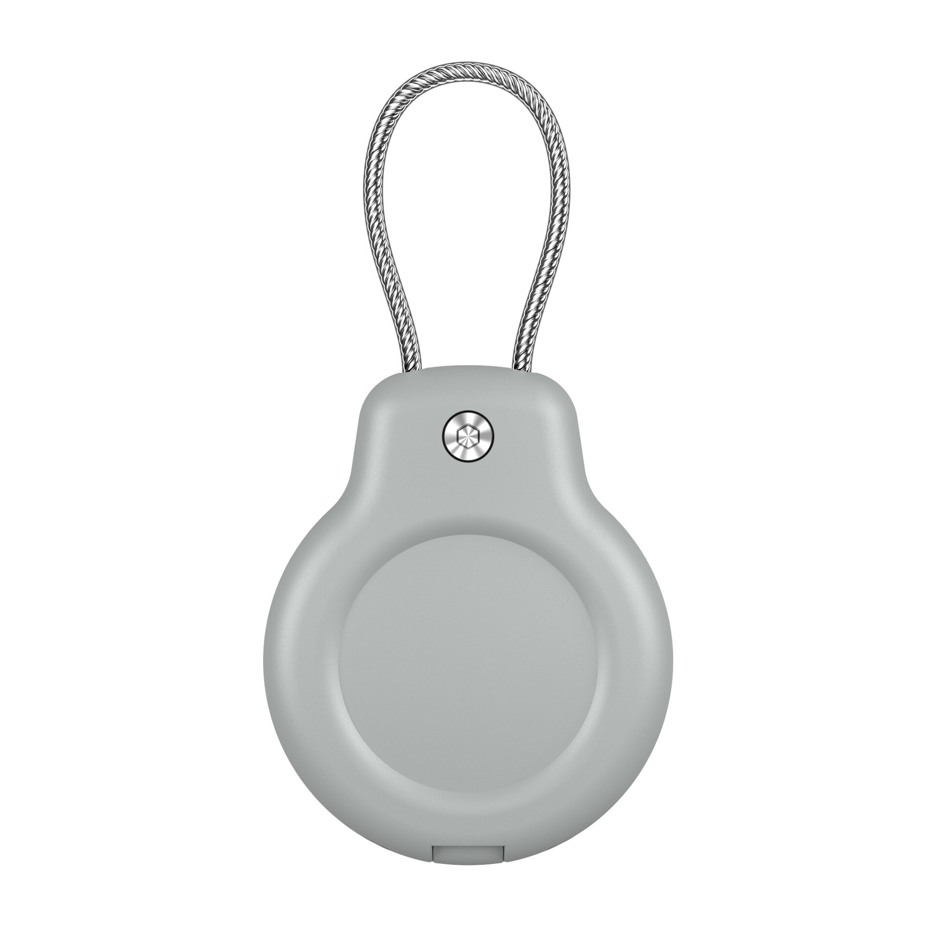 Силиконовый чехол для Apple AirTag серого цвета для надежного отслеживания и предотвращения потери