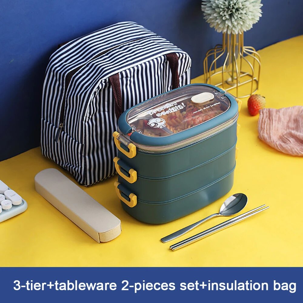 Термоланч-бокс Bento 3-Tier Blue 3L-Blue-2