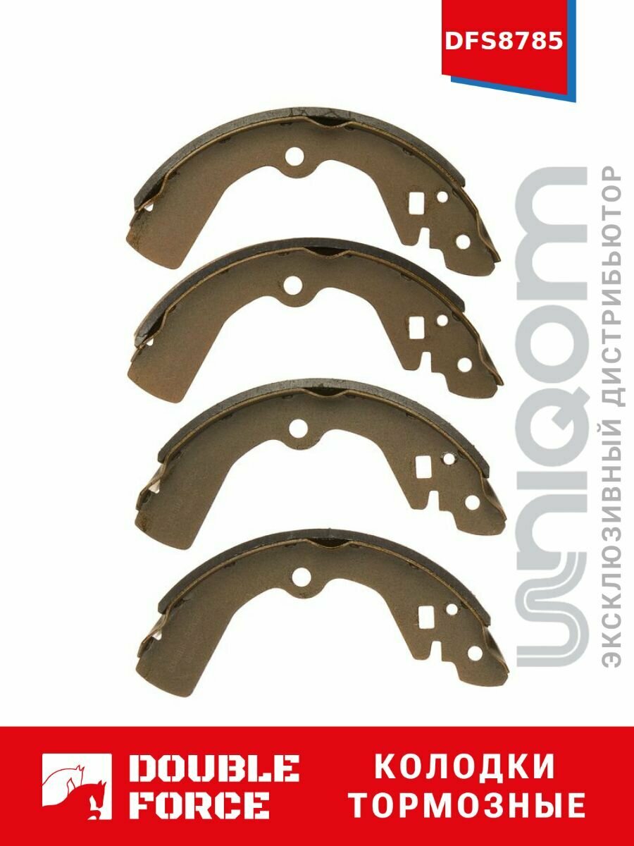 Колодки тормозные задние барабанные Mazda FAMILIA 1996-08 / NISSAN AD 1990-08, AVENIR 1990-05, BLUEBIRD 2000-05, EXPERT 1999-07, LIBERTY 1998-04, PRAIRIE 1995-00, RNESSA 1997-01 Double Force DFS8785