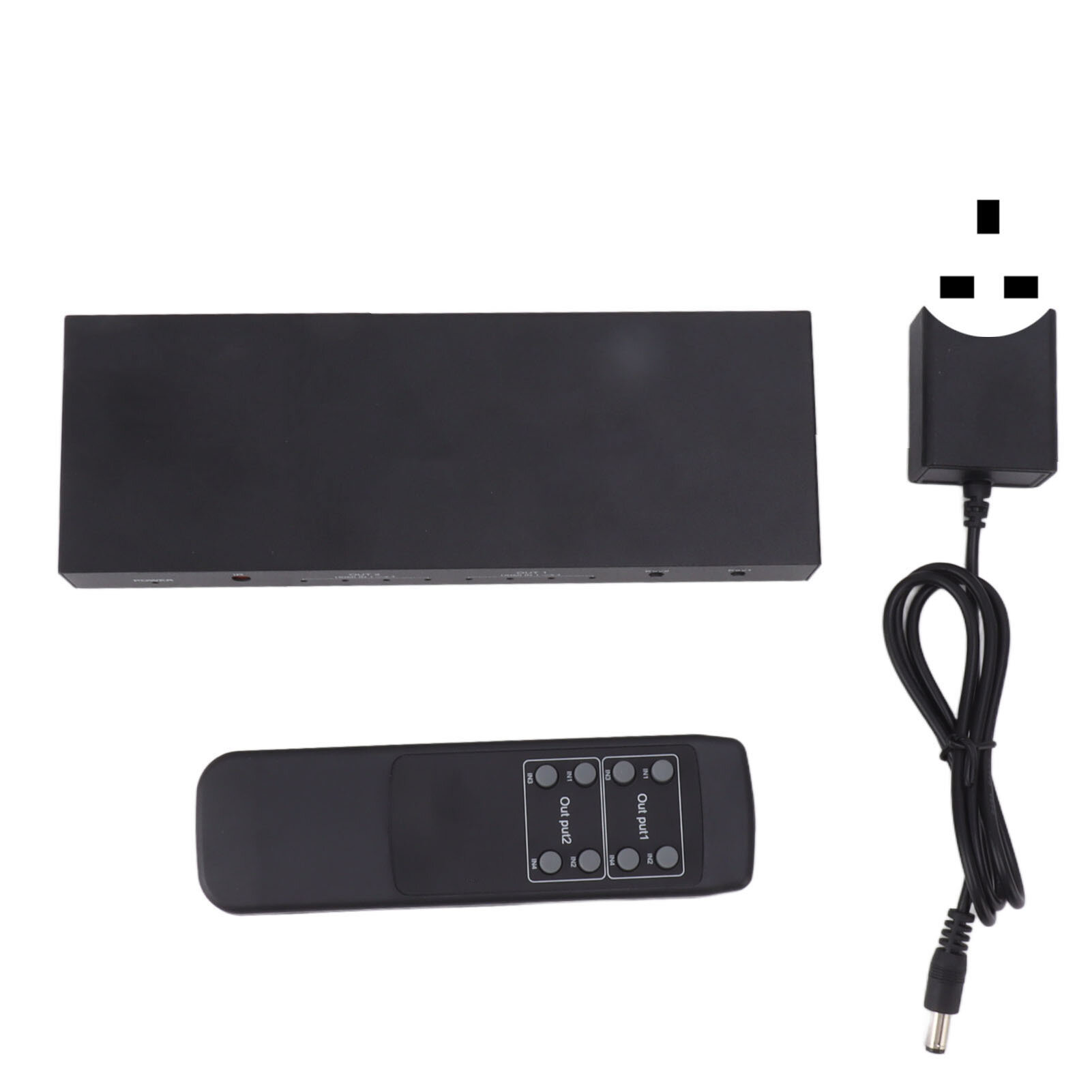 Матричный коммутатор 4x2 HD, алюминиевый сплав, 4 входа / 2 выхода, портативный переключатель аудиовыхода для домашнего кинотеатра, 100‑240 В, UK