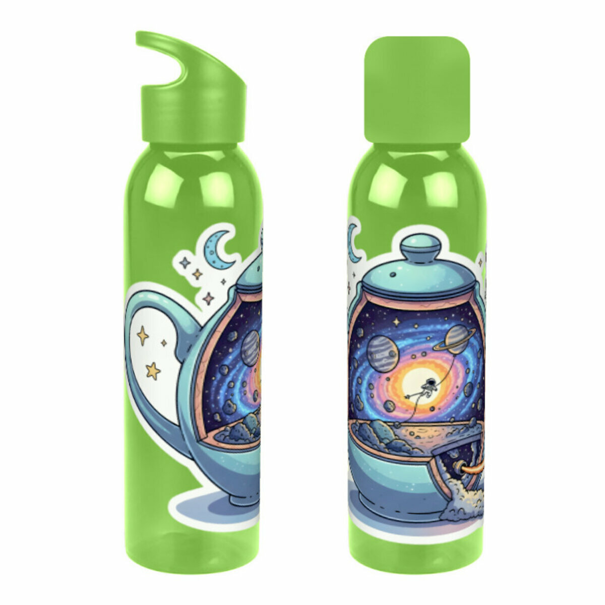 Бутылка для воды «Маленький космос внутри чайника» (зеленый)