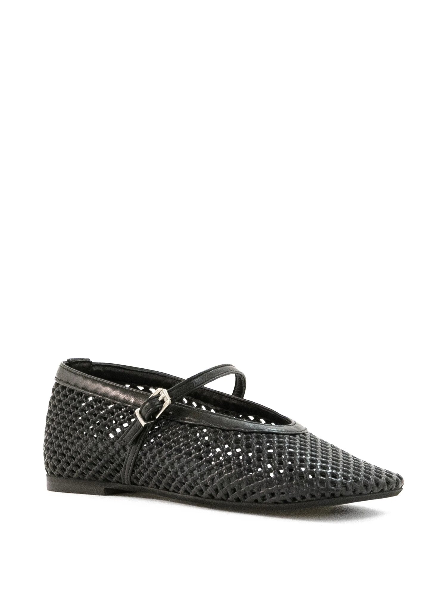 Балетки POEVE Woven buckle ballet flats, размер 37, black/black — фото 1
