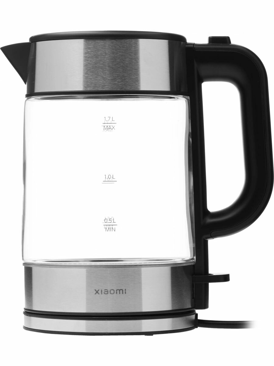Чайник Xiaomi Electric Glass Kettle RU 1.7л. 2200Вт прозрачный/черный (стекло/пластик)
