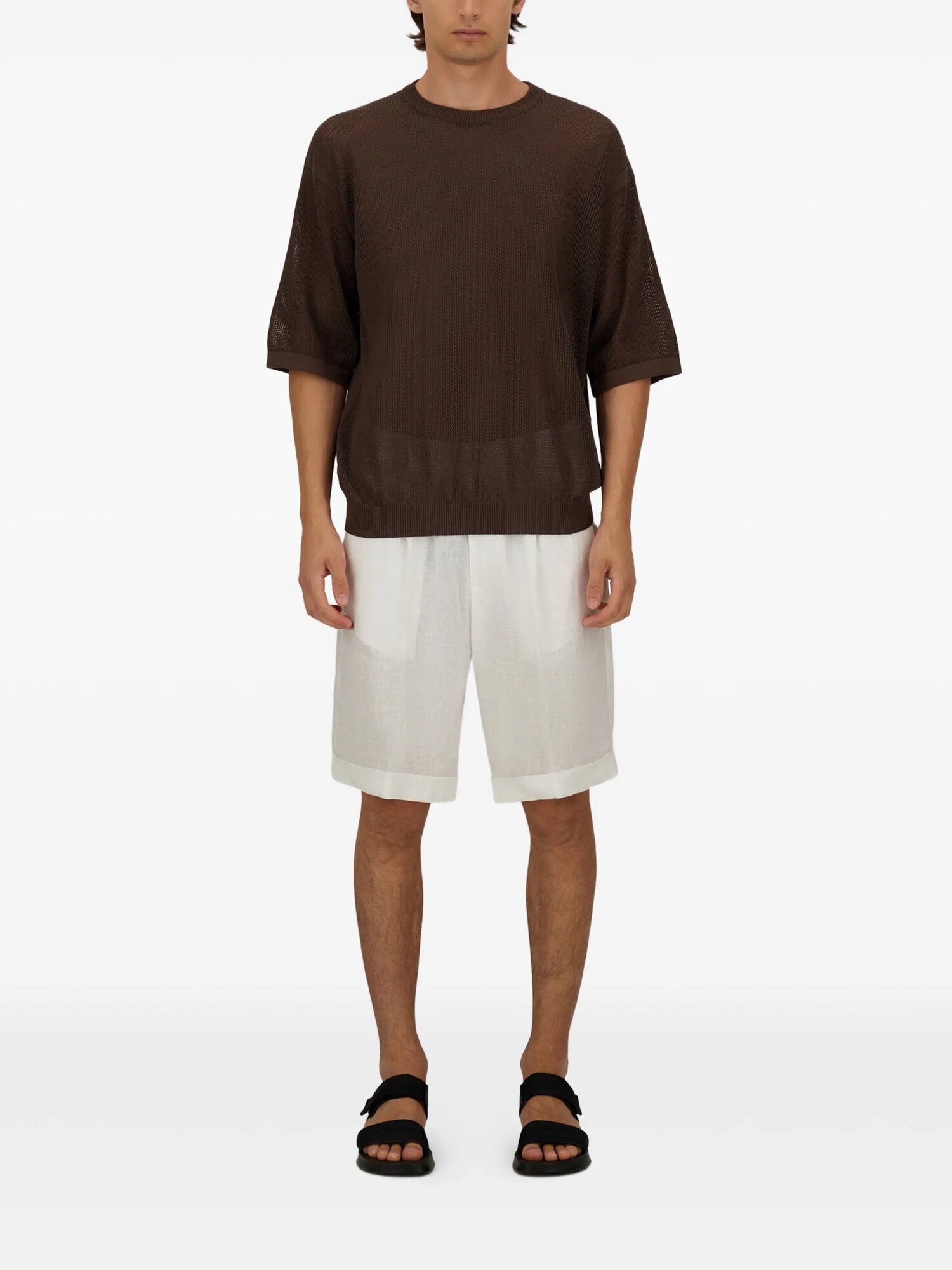 Футболка Herno Crew-neck T-shirt, размер 48, brown — фото 1